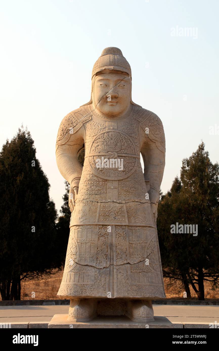 Ancient Chinese general stone carving Stock Photo - Alamy