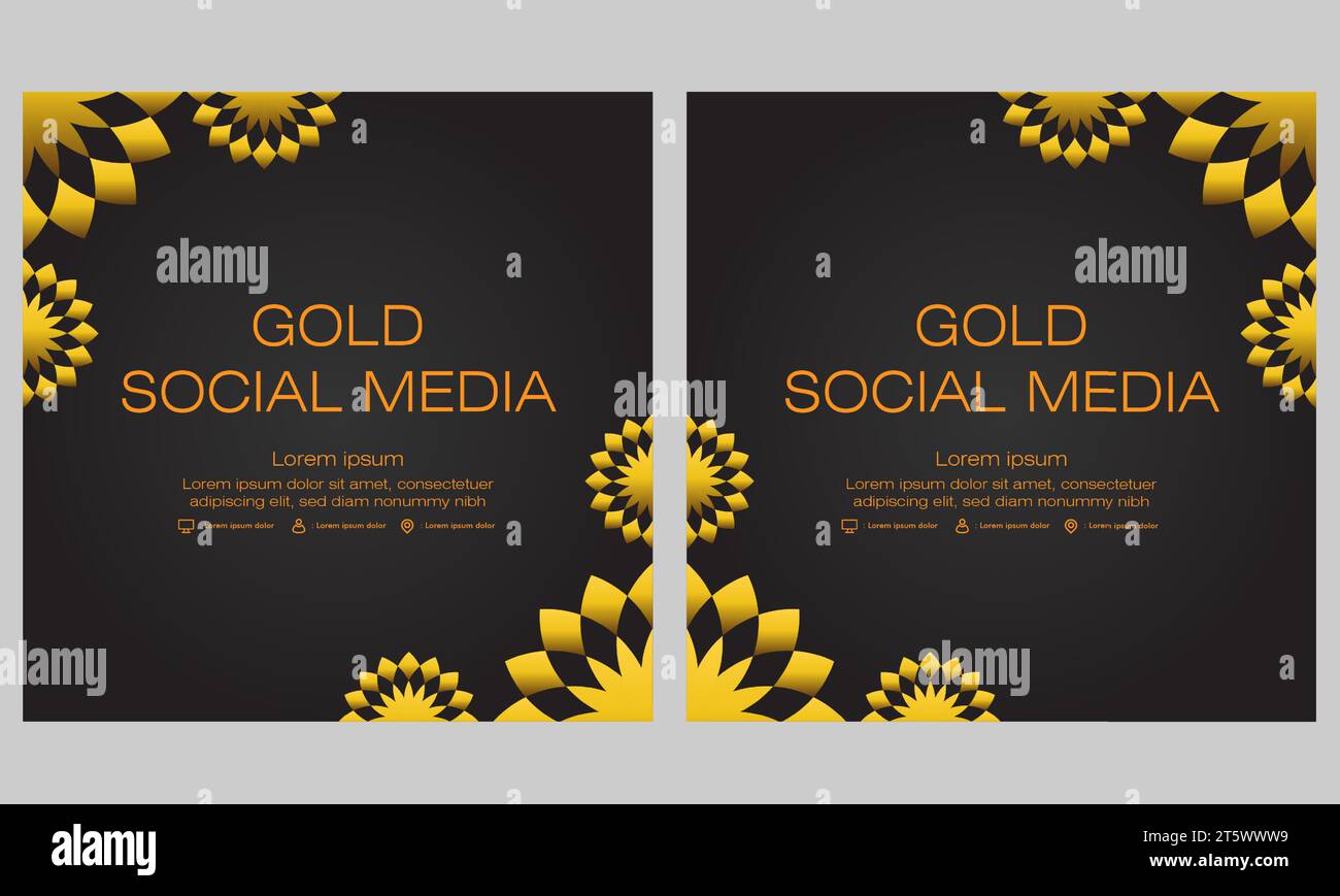 gold floral social media post template Stock Vector Image & Art - Alamy