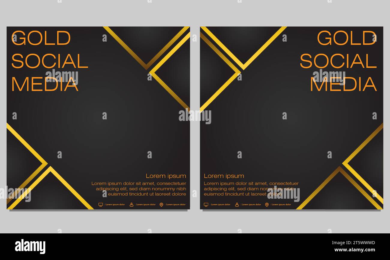 gold floral social media post template Stock Vector Image & Art - Alamy