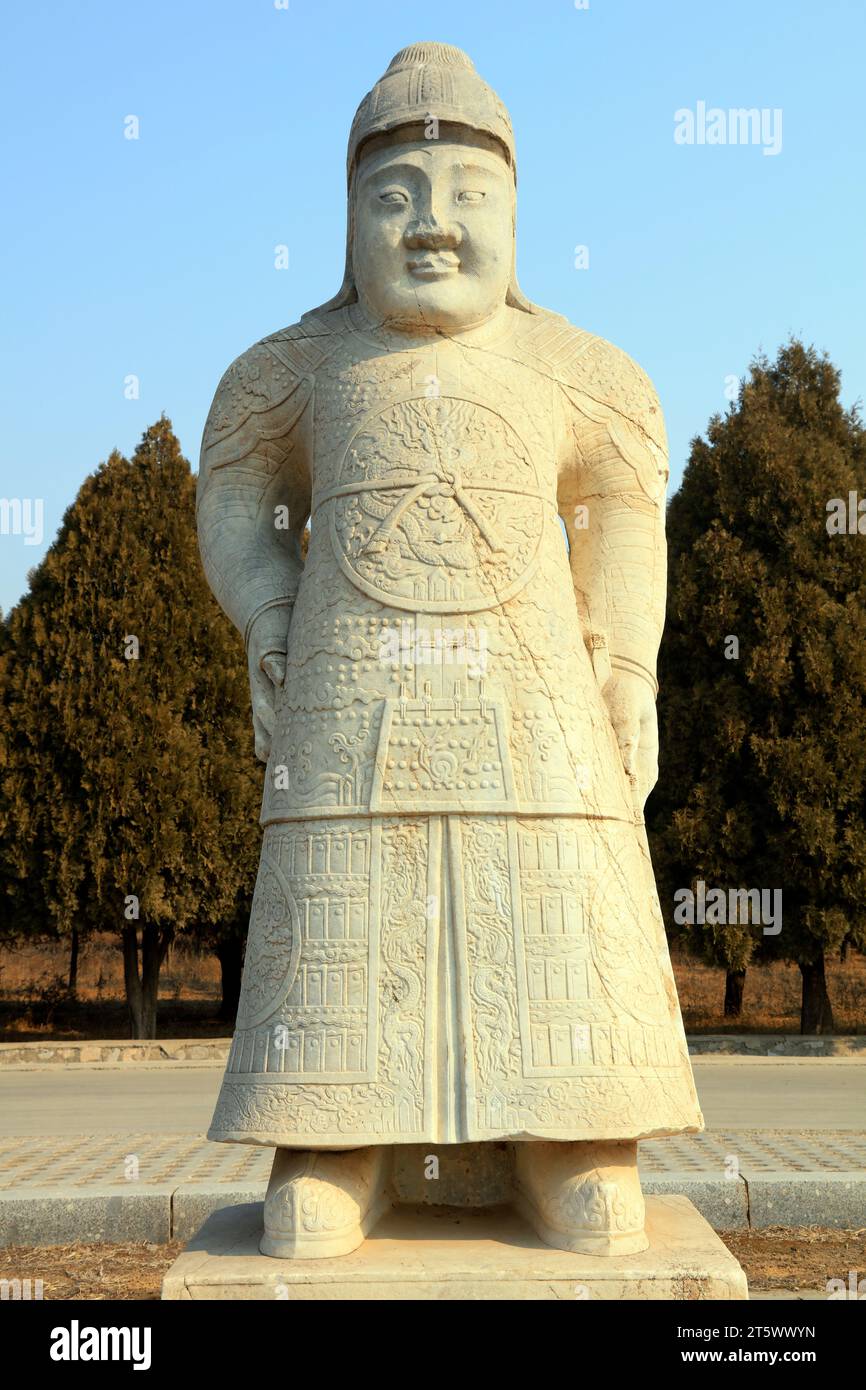 Ancient Chinese general stone carving Stock Photo - Alamy
