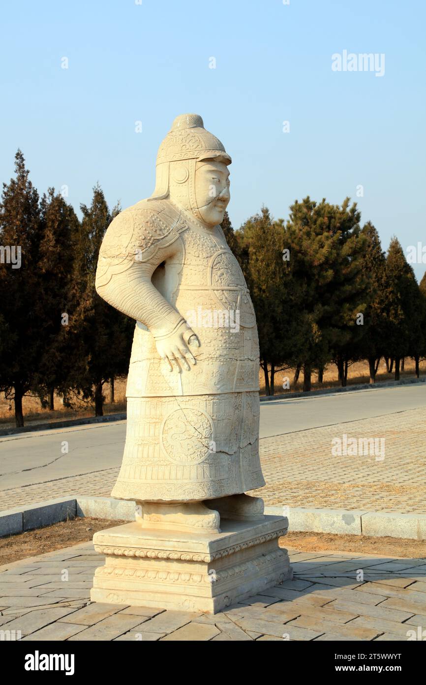 Ancient Chinese general stone carving Stock Photo - Alamy