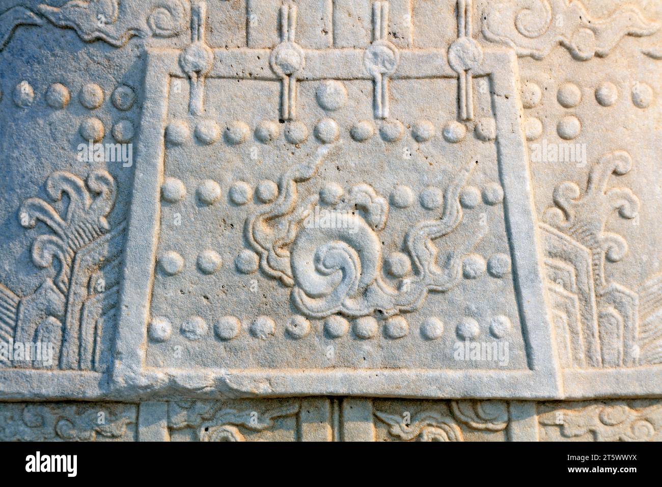 Ancient Chinese general armor pattern sculpture Stock Photo - Alamy