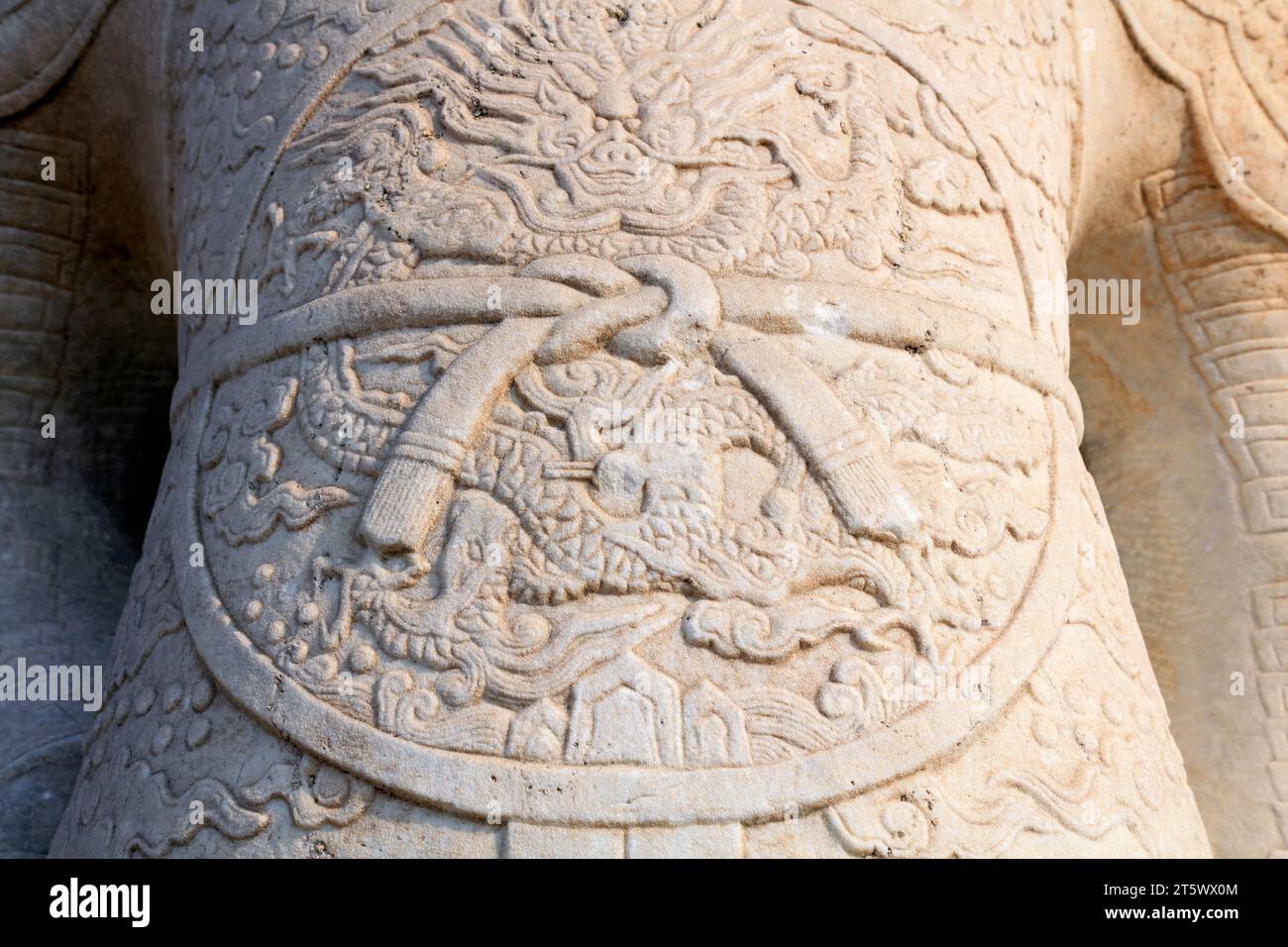 Ancient Chinese general armor pattern sculpture Stock Photo - Alamy
