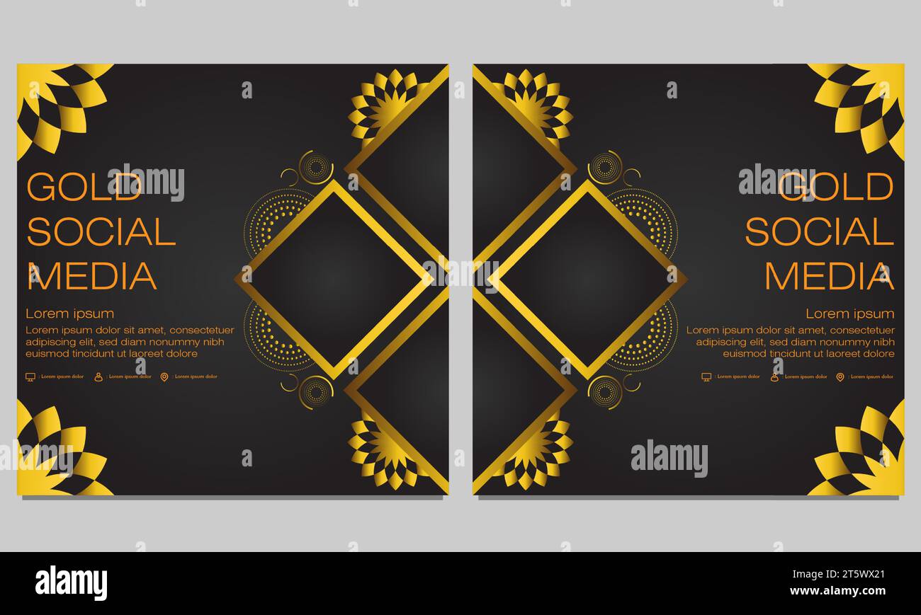 gold floral social media post template Stock Vector Image & Art - Alamy