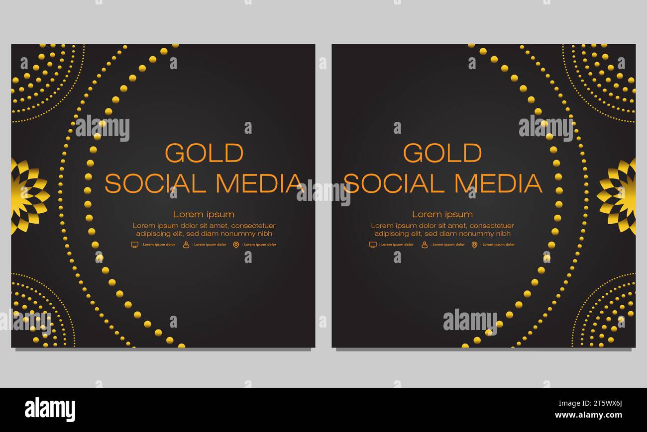 gold floral social media post template Stock Vector Image & Art - Alamy
