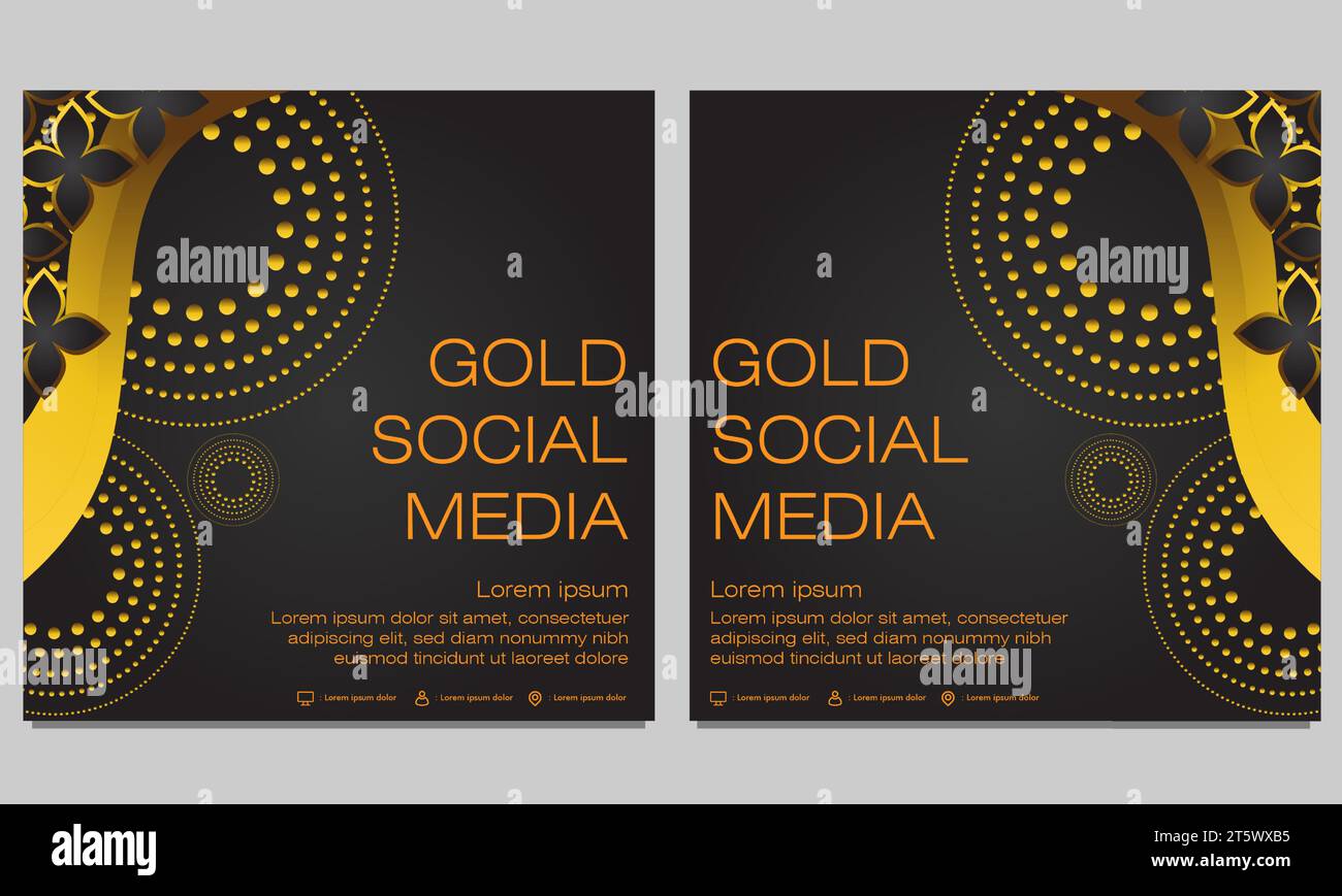 gold floral social media post template Stock Vector Image & Art - Alamy