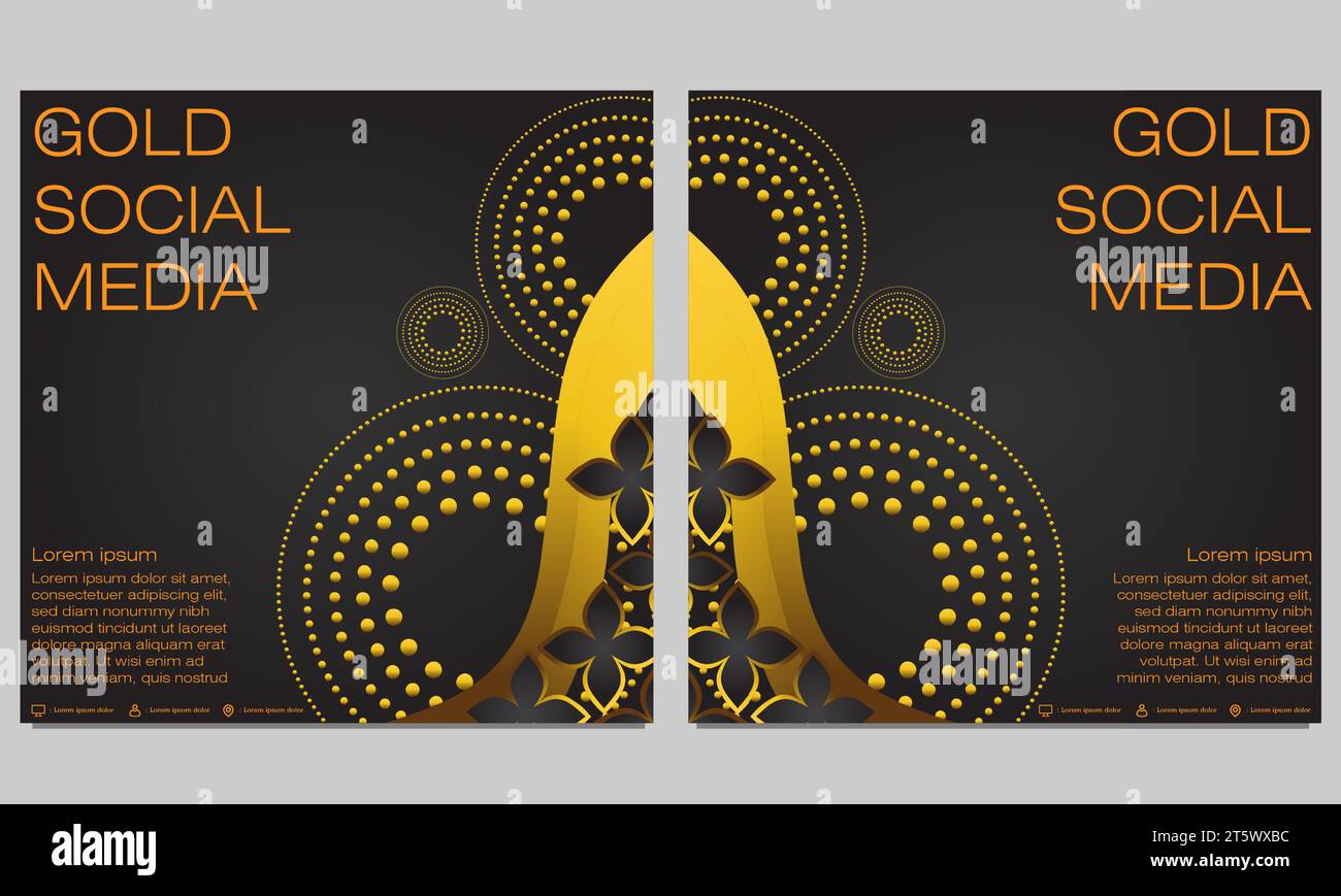 gold floral social media post template Stock Vector Image & Art - Alamy