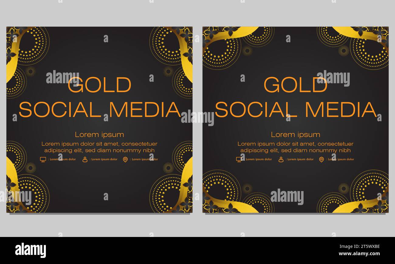 gold floral social media post template Stock Vector Image & Art - Alamy