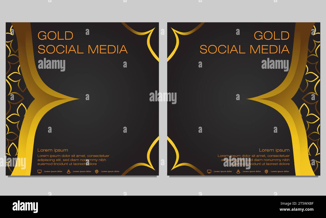 gold floral social media post template Stock Vector Image & Art - Alamy
