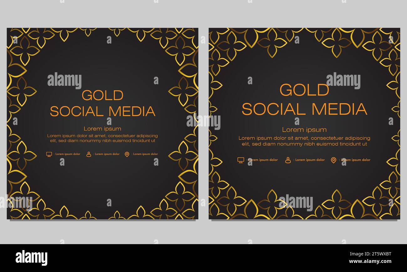 gold floral social media post template Stock Vector Image & Art - Alamy