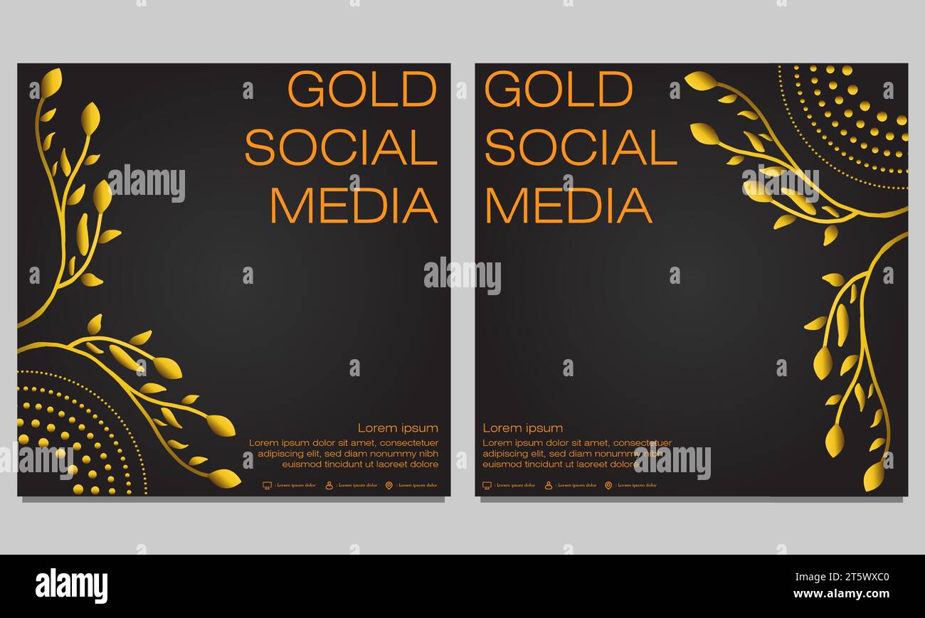 gold floral social media post template Stock Vector Image & Art - Alamy