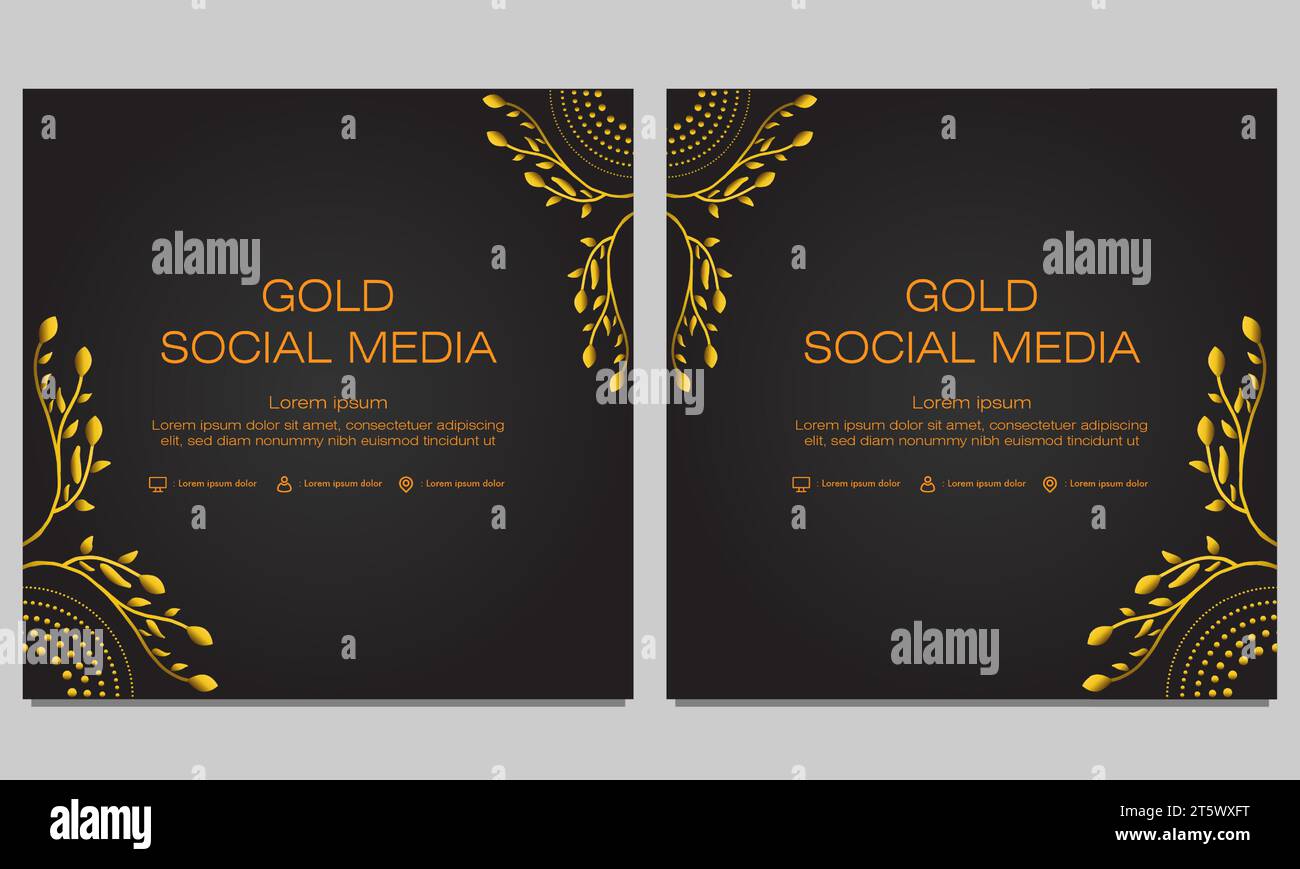 gold floral social media post template Stock Vector Image & Art - Alamy