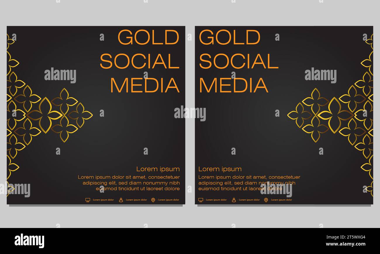 gold floral social media post template Stock Vector Image & Art - Alamy