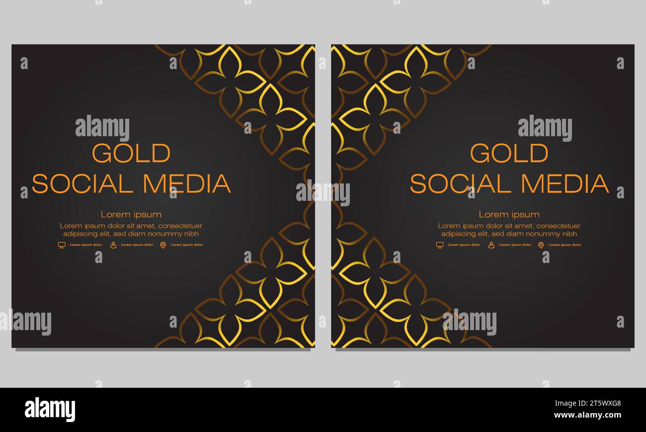 gold floral social media post template Stock Vector Image & Art - Alamy