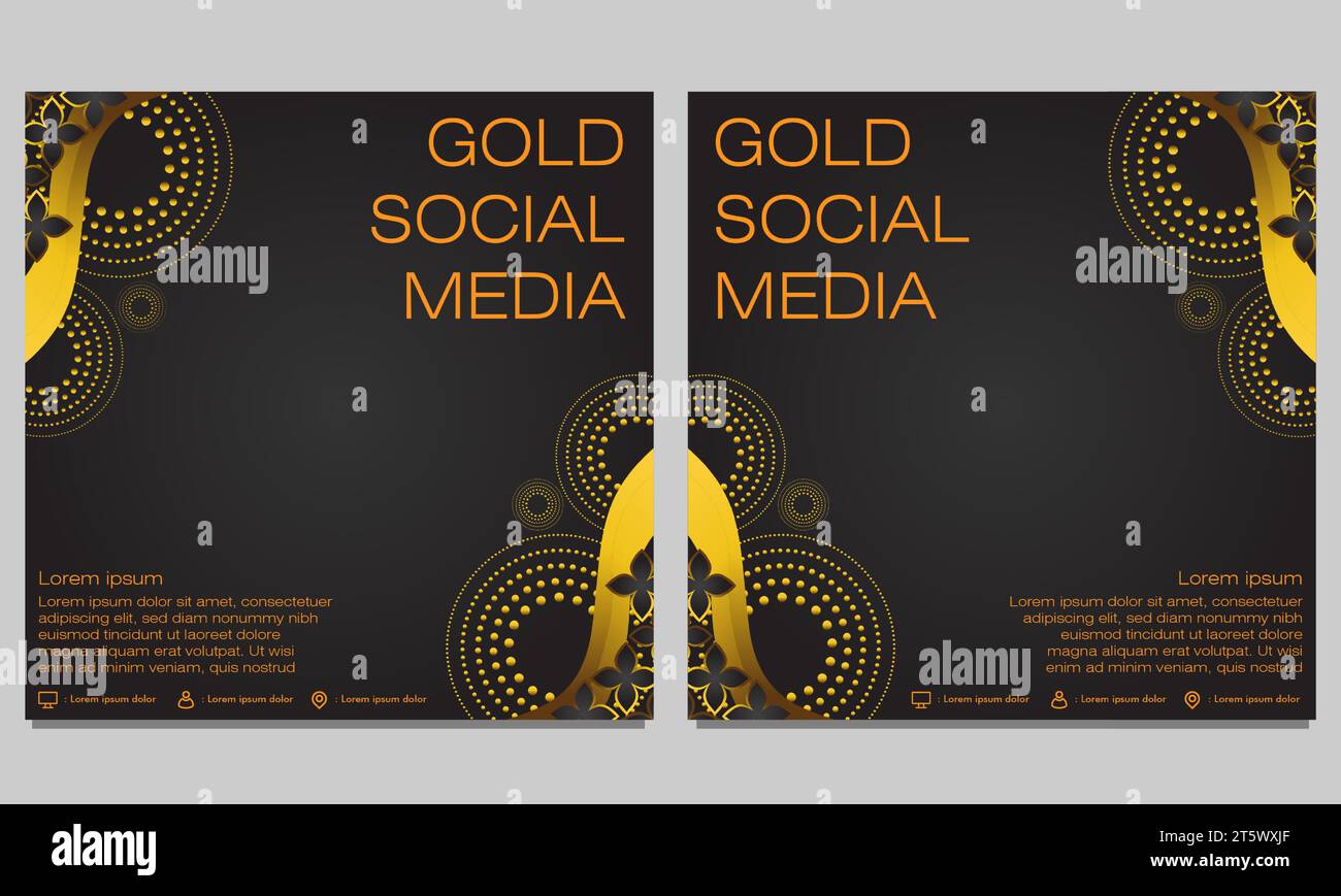 gold floral social media post template Stock Vector Image & Art - Alamy