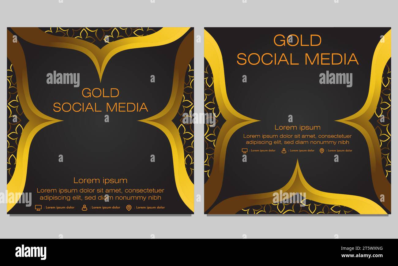 gold floral social media post template Stock Vector Image & Art - Alamy