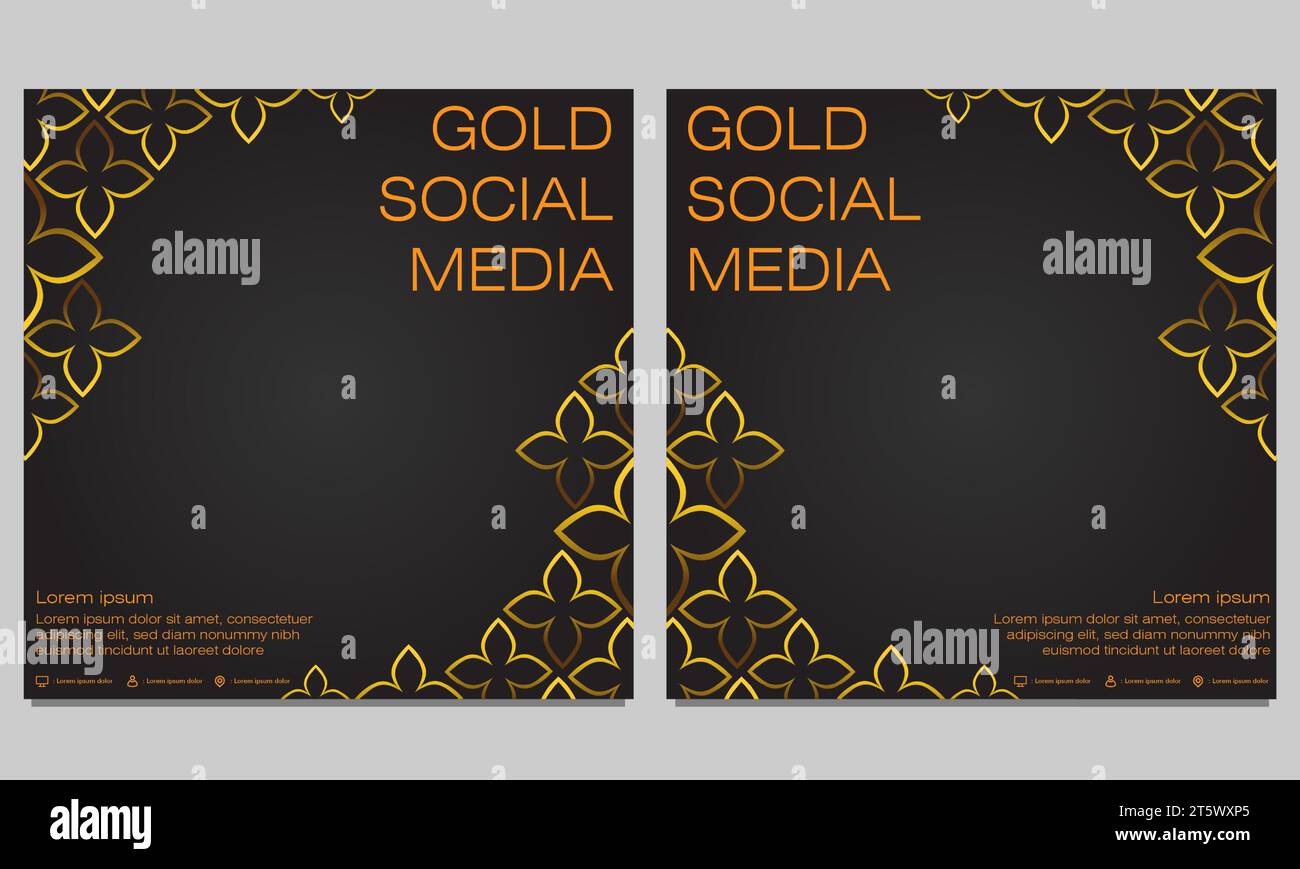gold floral social media post template Stock Vector Image & Art - Alamy