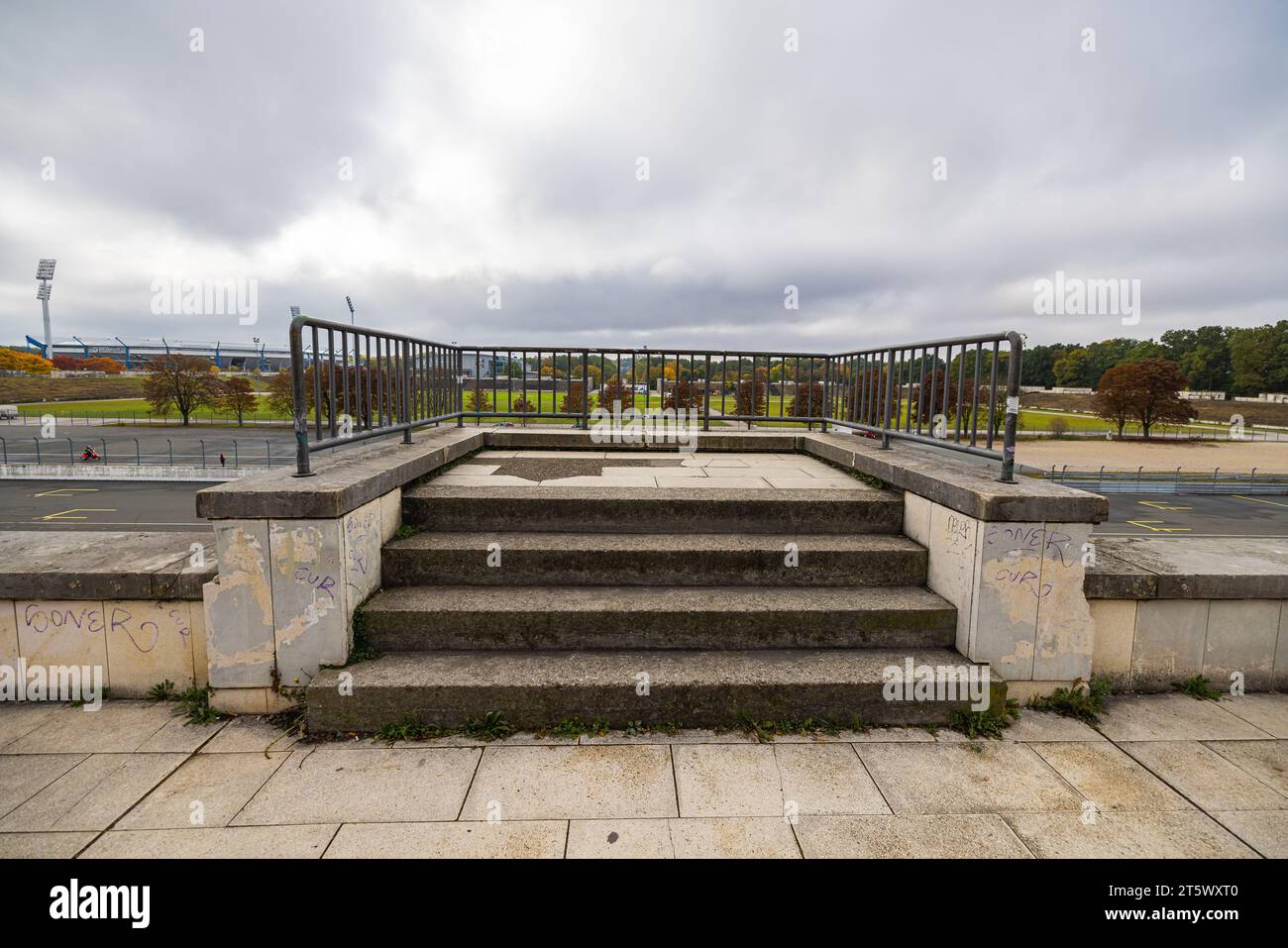 Nuremberg, Germany - October 25, 2023: View from the grandstand across ...