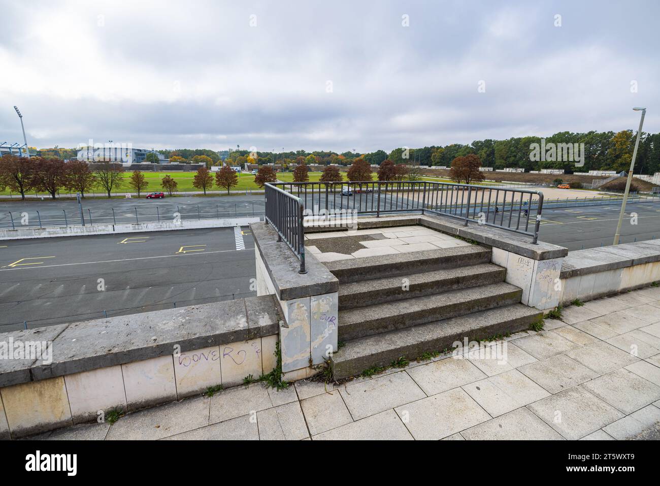 Nuremberg, Germany - October 25, 2023: View from the grandstand across ...
