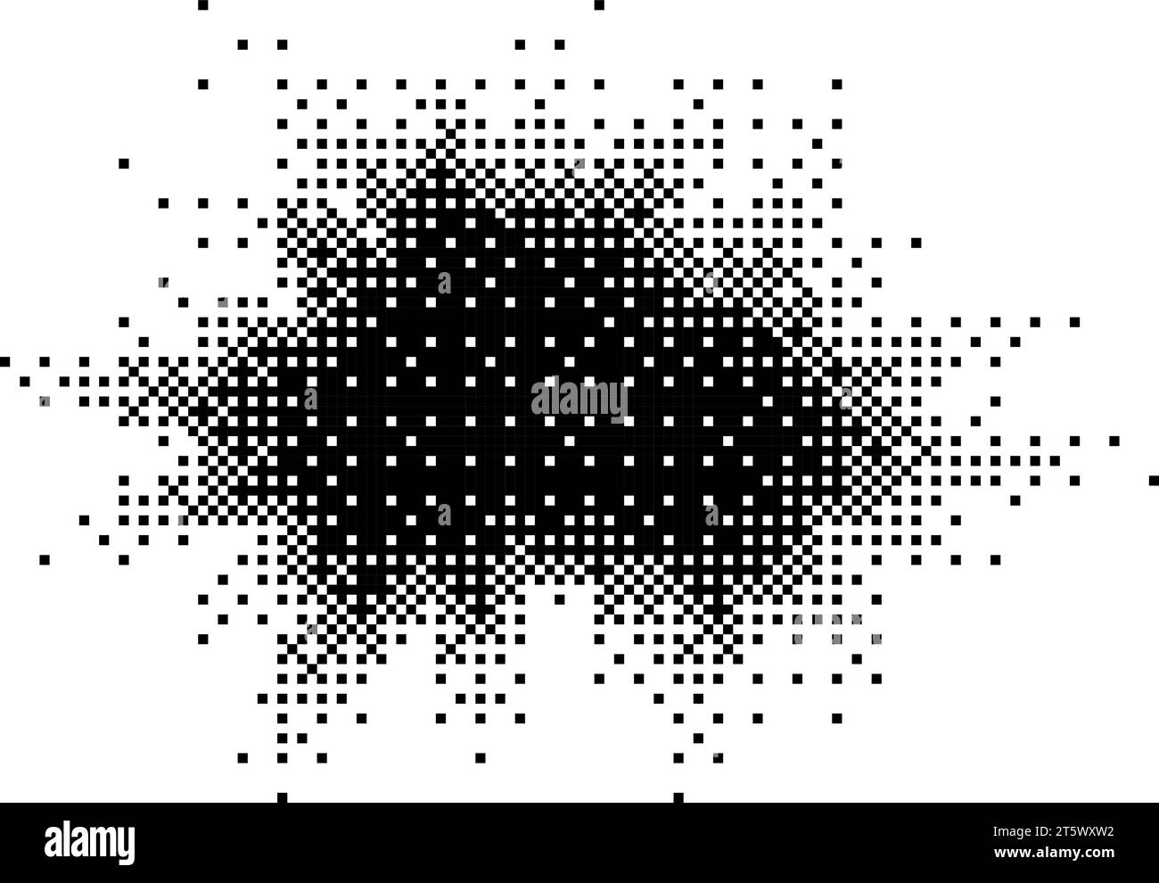 Half tone burst with dust cloud of smoke with pixel texture. Pop art ...