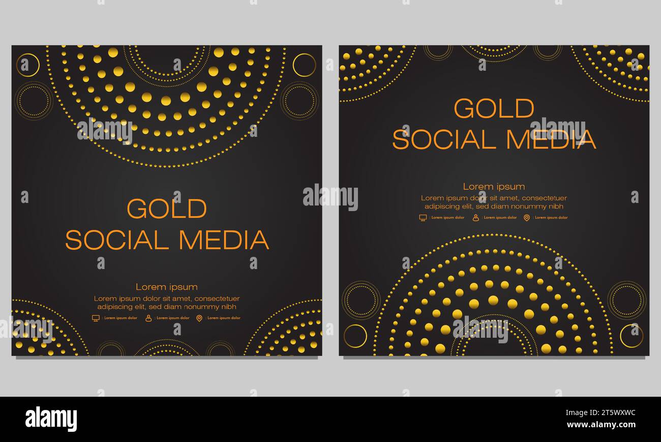 gold floral social media post template Stock Vector Image & Art - Alamy