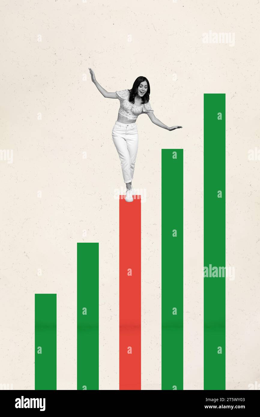 Image motivational collage of successful girl climbing higher career ...