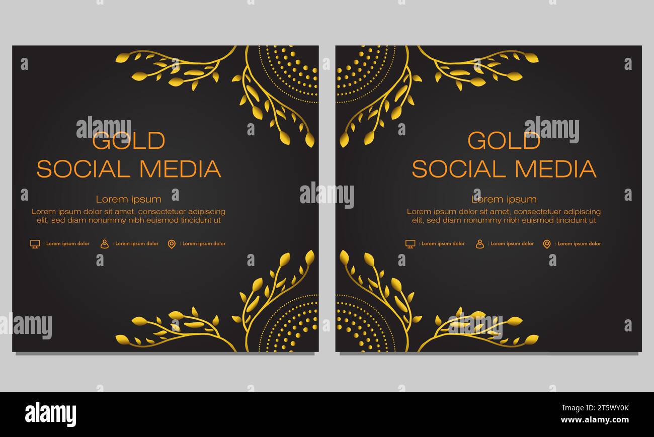 gold floral social media post template Stock Vector Image & Art - Alamy