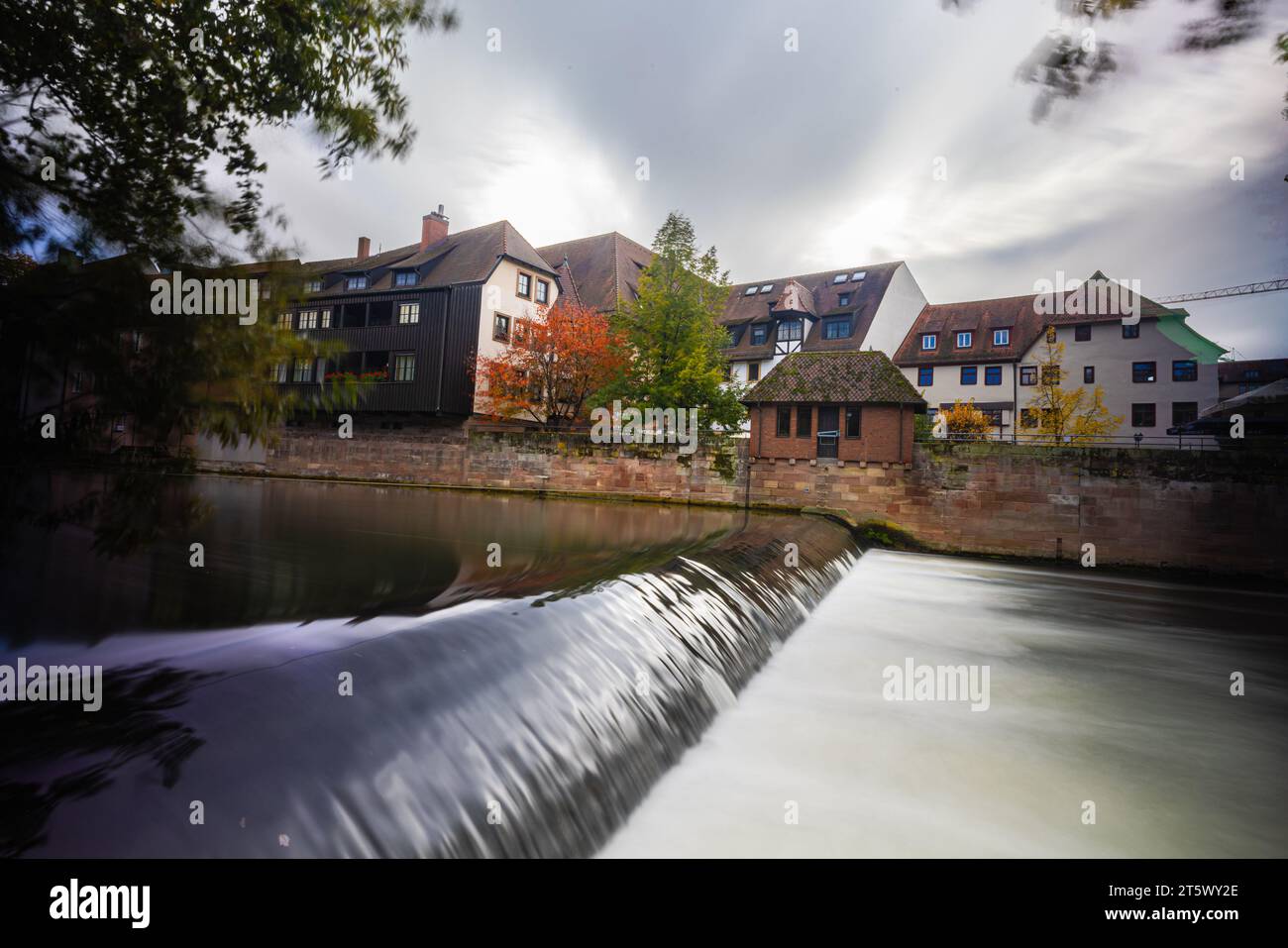 Long exposure capture of the weir near the Heubruecke or Heu Bridge on ...