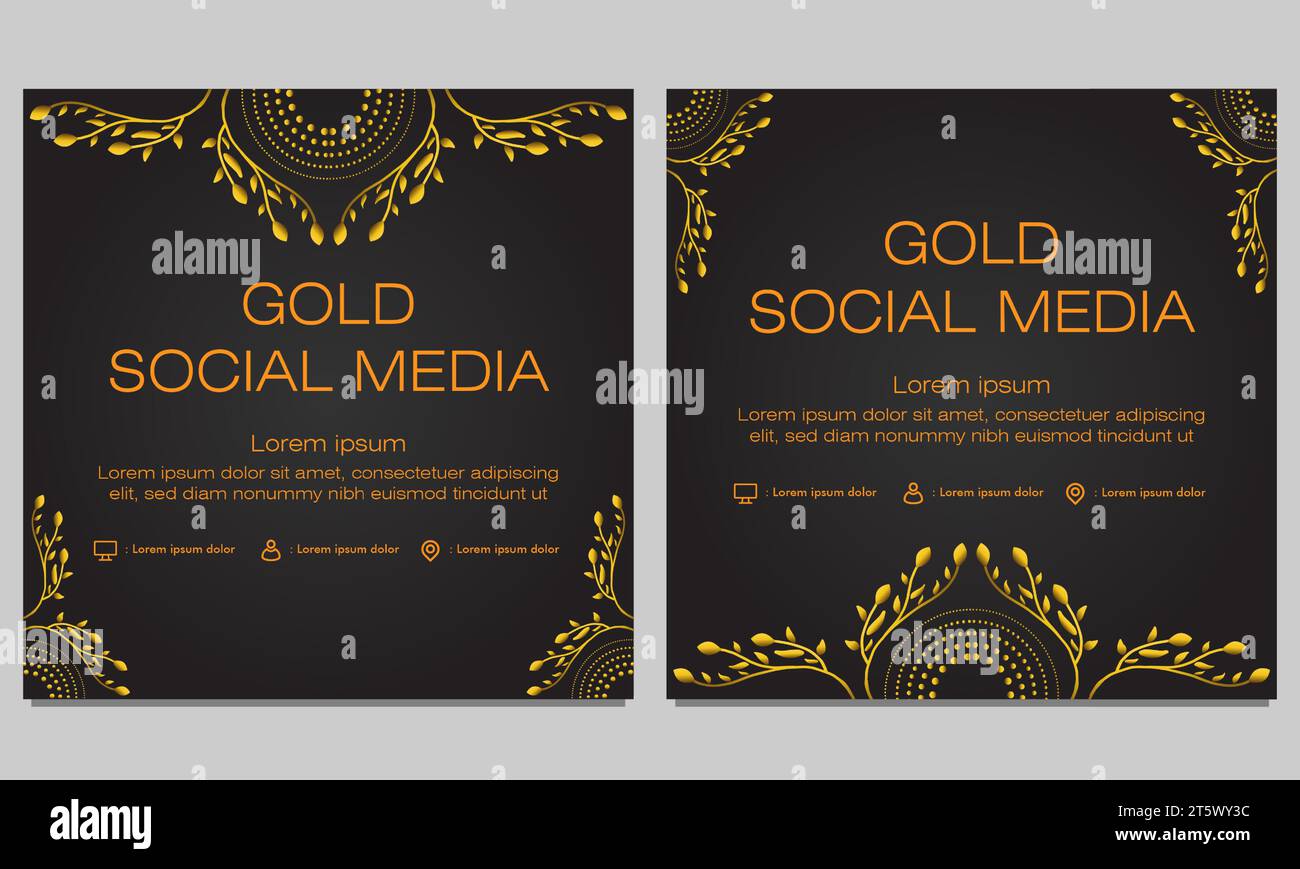 gold floral social media post template Stock Vector Image & Art - Alamy