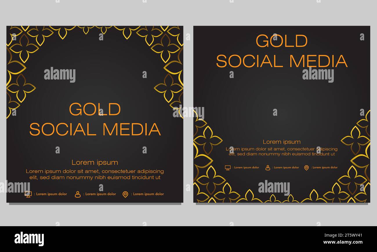 gold floral social media post template Stock Vector Image & Art - Alamy