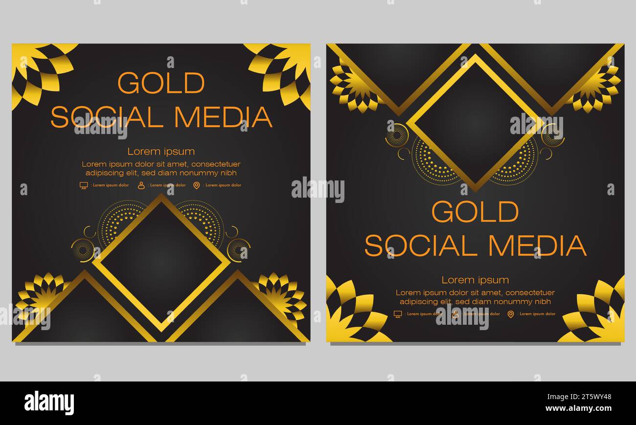 gold floral social media post template Stock Vector Image & Art - Alamy