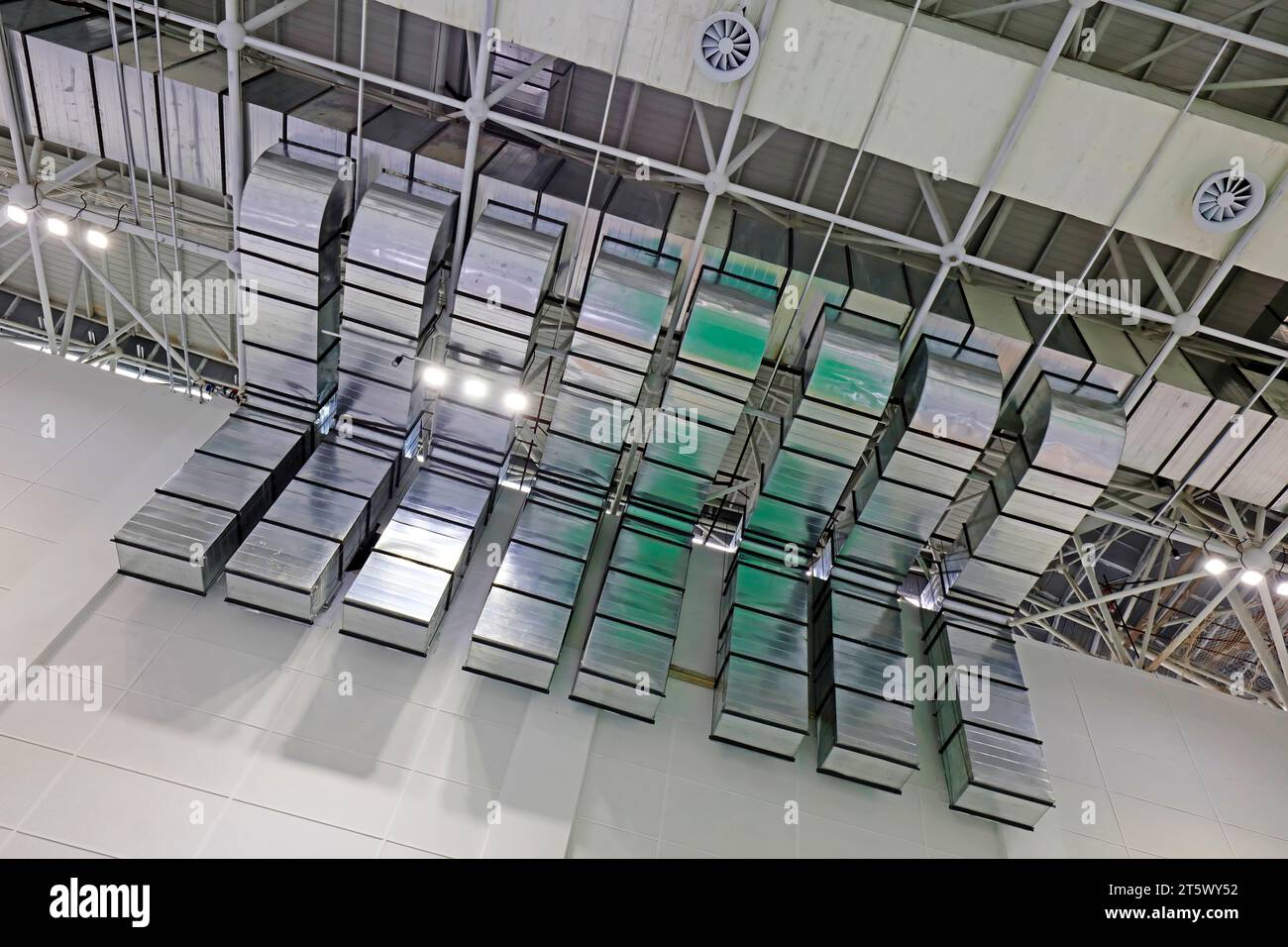 steel structure geometry construction in a hall Stock Photo - Alamy