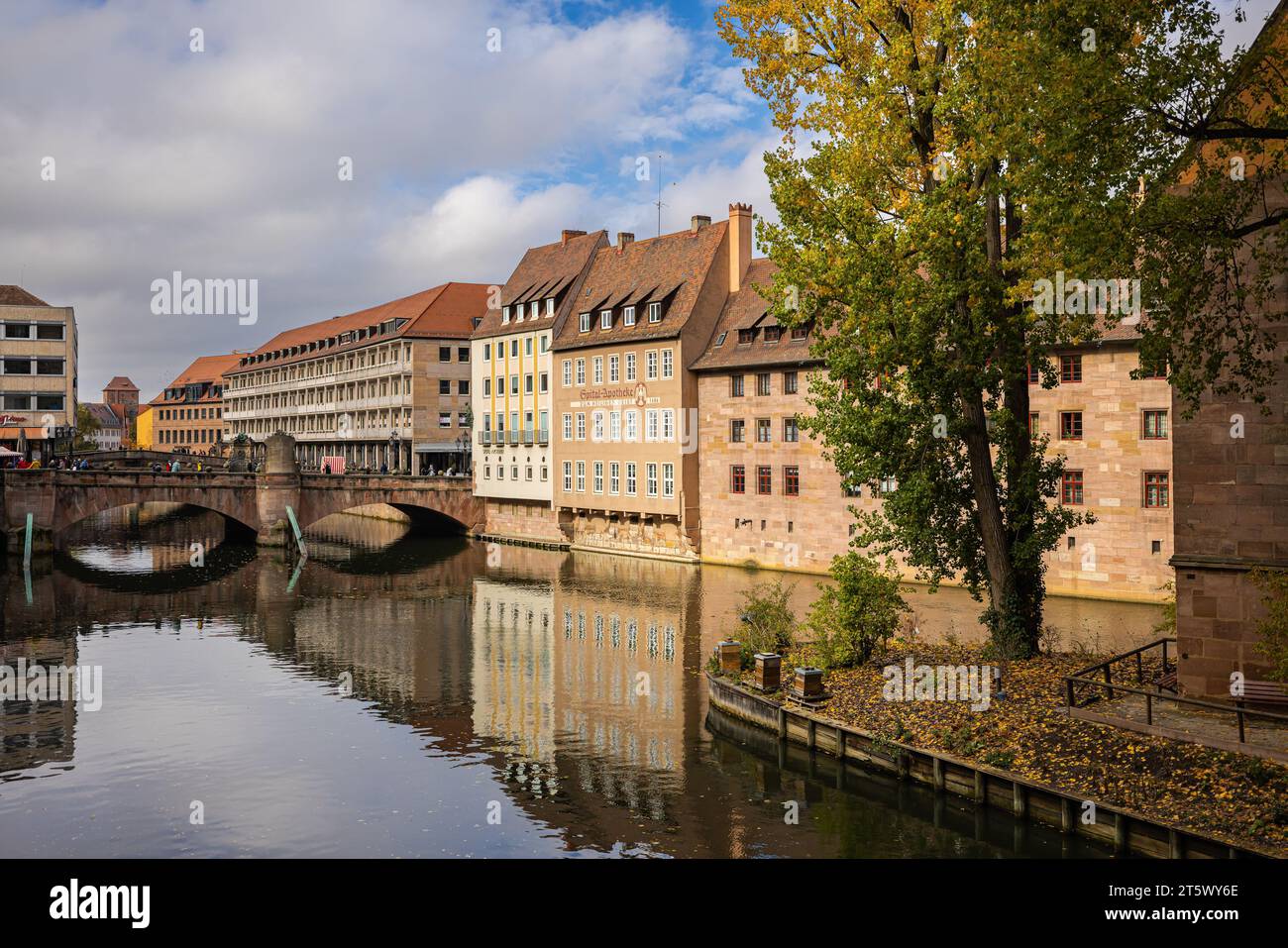 Nuremberg, Germany - October 25, 2023: The Schuldturm in the historical ...