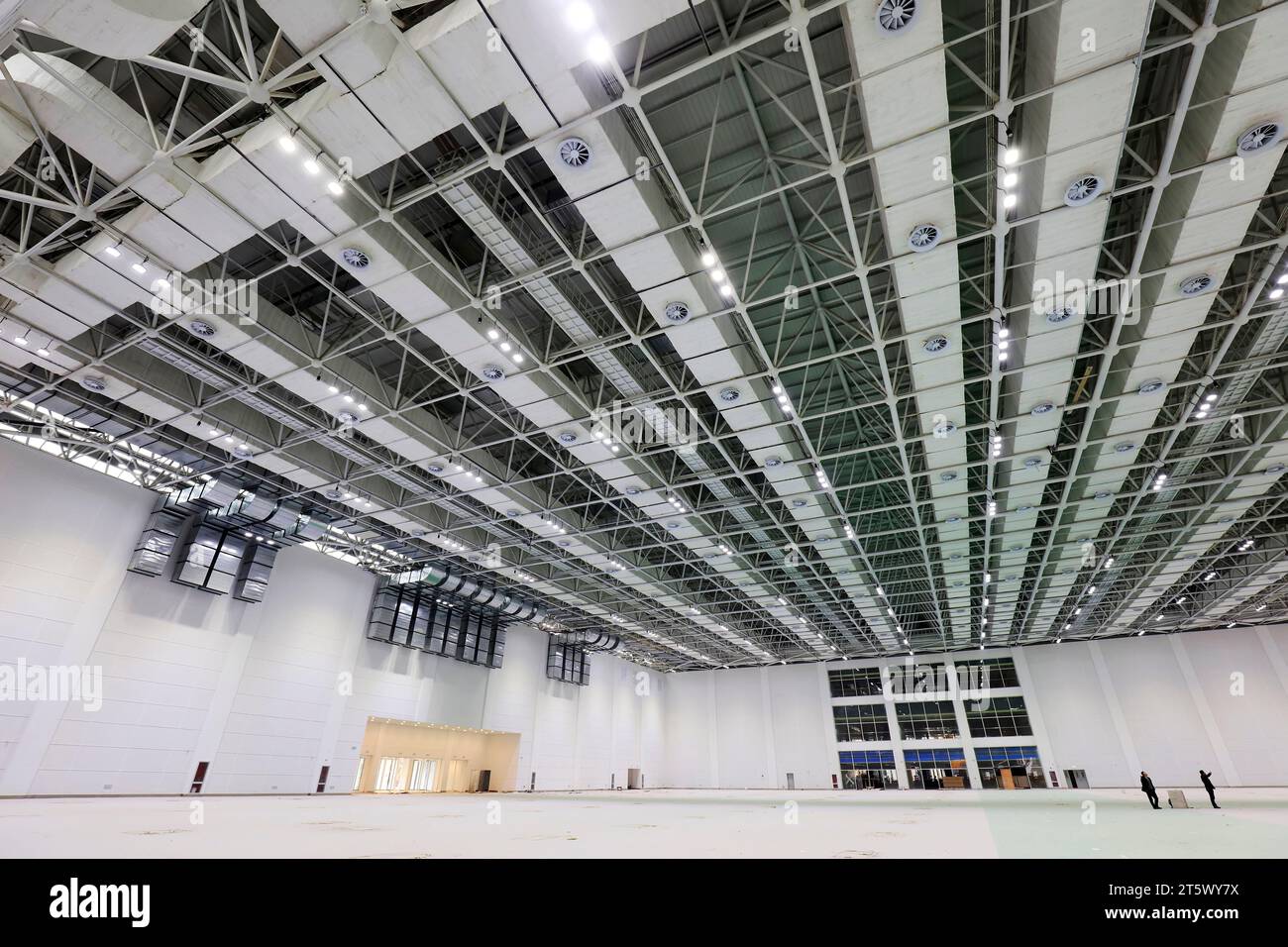 steel structure geometry construction in a hall Stock Photo - Alamy