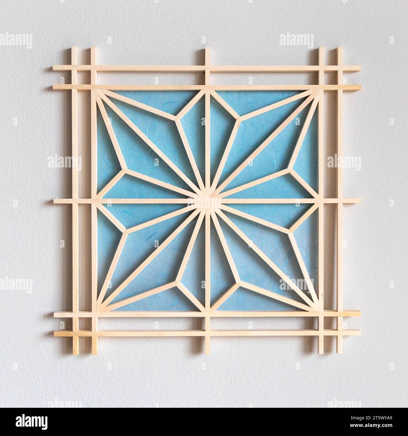 Traditional japanese wooden kumiko pattern - Asa-no-ha, Hemp leaf Stock ...