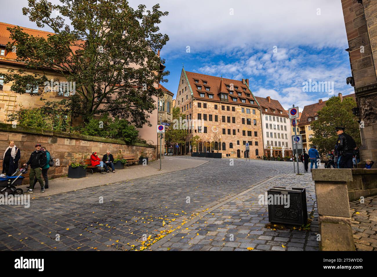 Nuremberg, Germany - October 25, 2023: View into the old town or ...