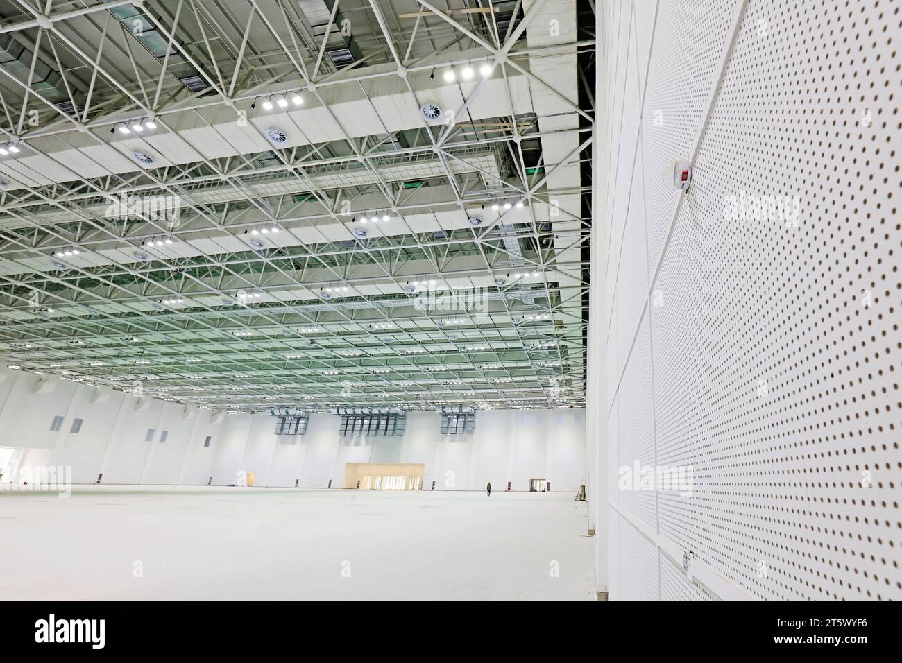 steel structure geometry construction in a hall Stock Photo - Alamy