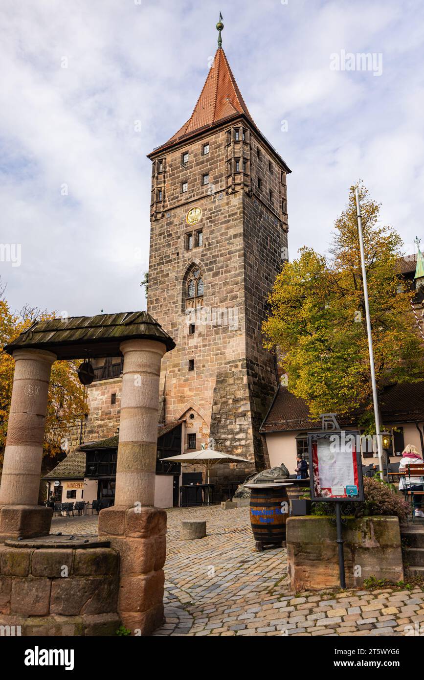 Nuremberg, Germany - October 25, 2023: The tower of the Tiergärtnertor ...
