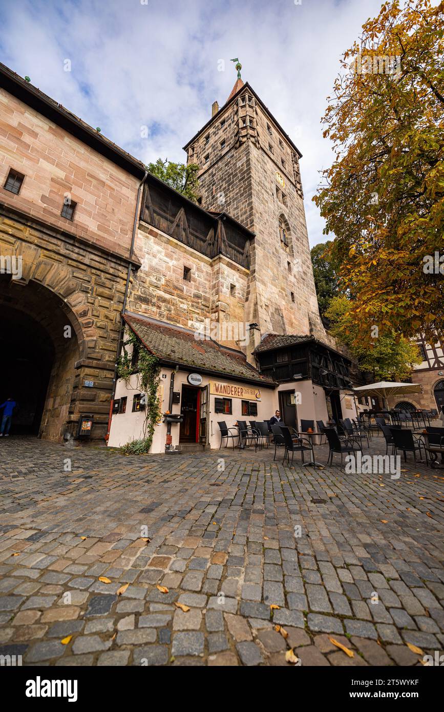 Nuremberg, Germany - October 25, 2023: The tower of the Tiergärtnertor ...