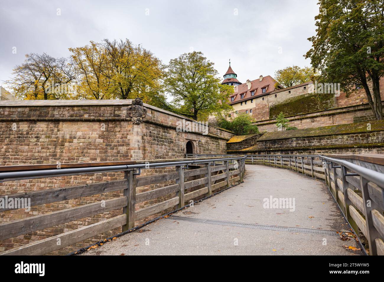 The castle moat of the imperial castle of nuremberg hi-res stock ...