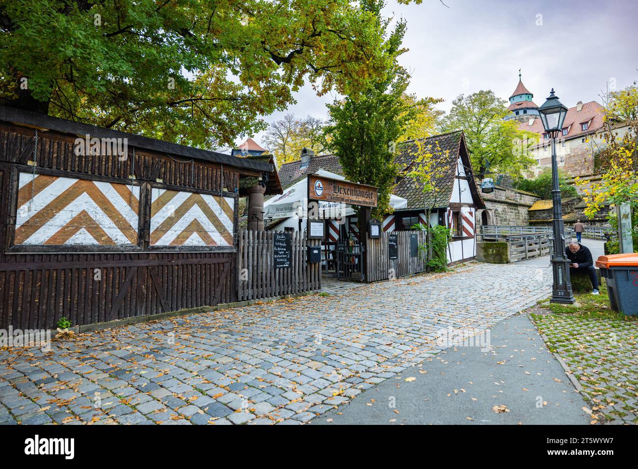 Nuremberg, Germany - October 25, 2023: The Beer Garden "Hexenhaeusle ...