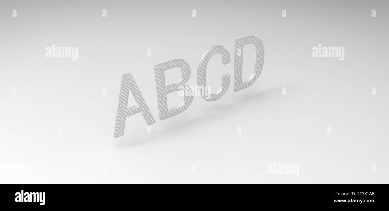 3D font "ABCD" in white background, computer generated images Stock ...