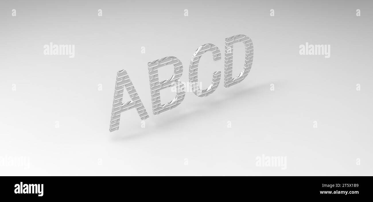 3D font "ABCD" in white background, computer generated images Stock ...