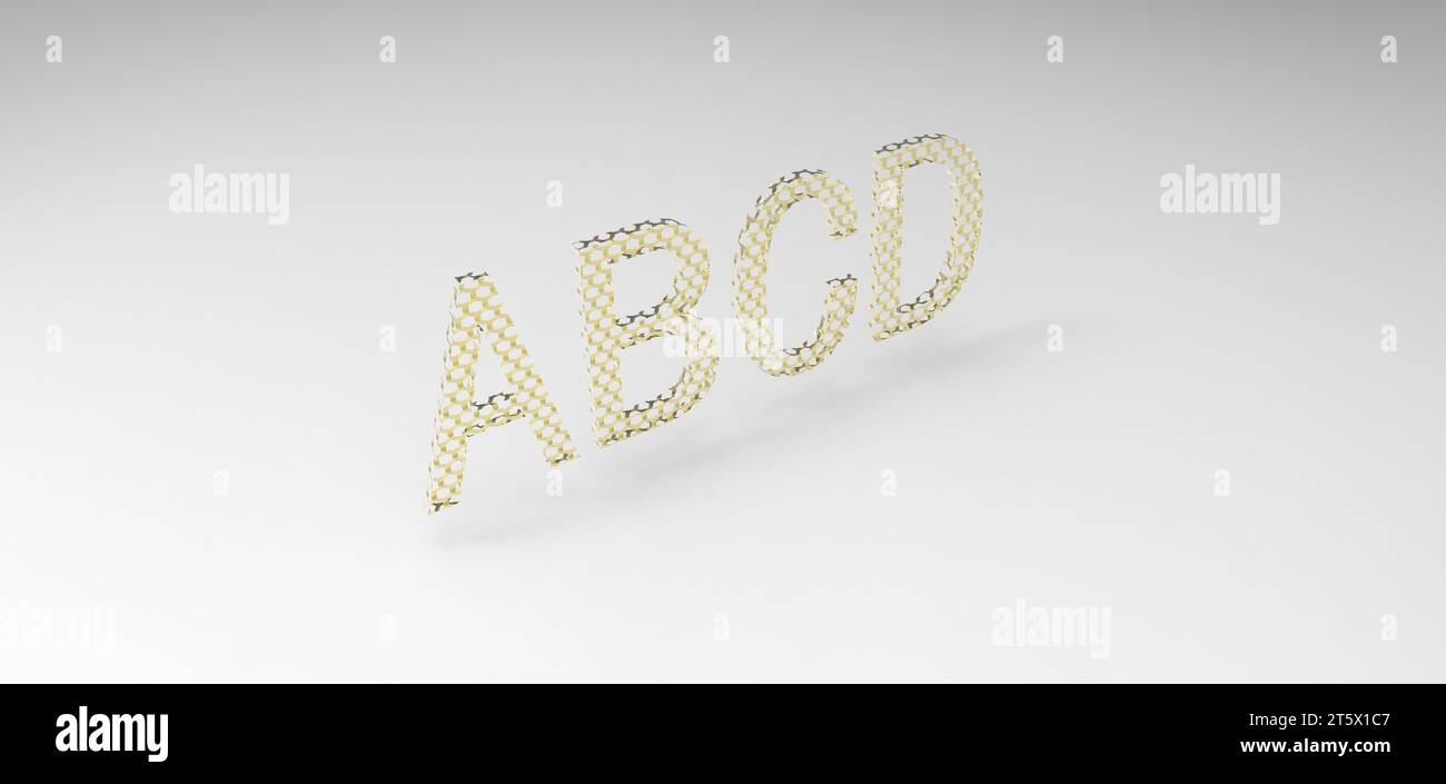 3D font "ABCD" in white background, computer generated images Stock ...