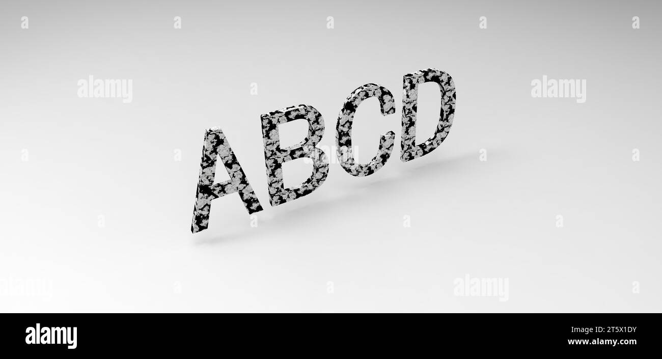 3D font "ABCD" in white background, computer generated images Stock ...