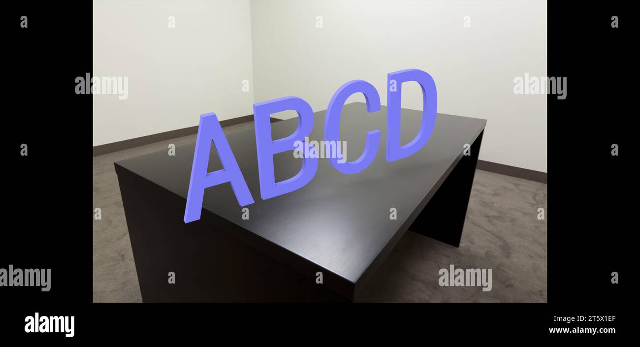 3D font "ABCD" in white background, computer generated images Stock ...