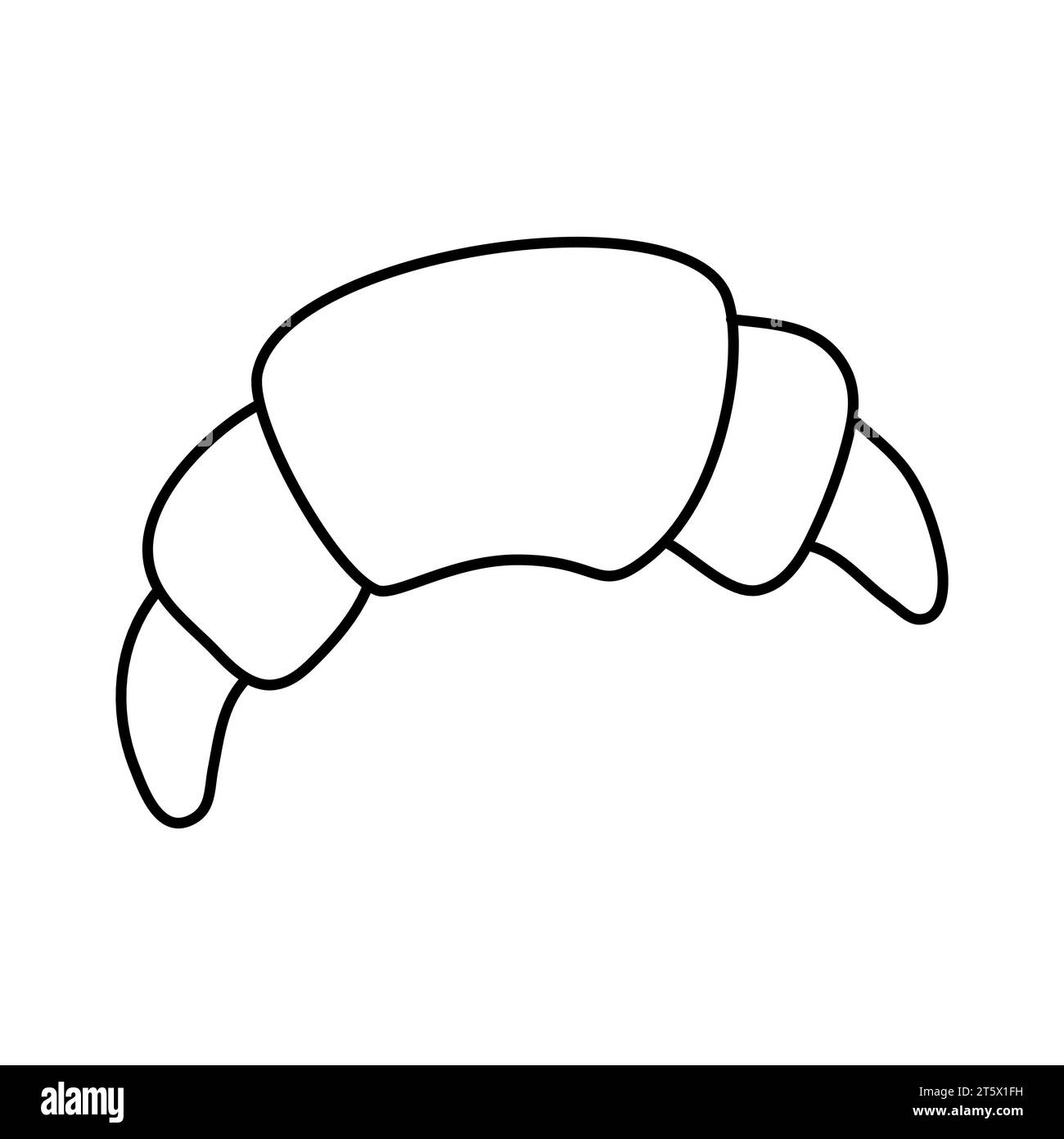 Doodle picture of a croissant. Hand drawn vector illustration Stock ...