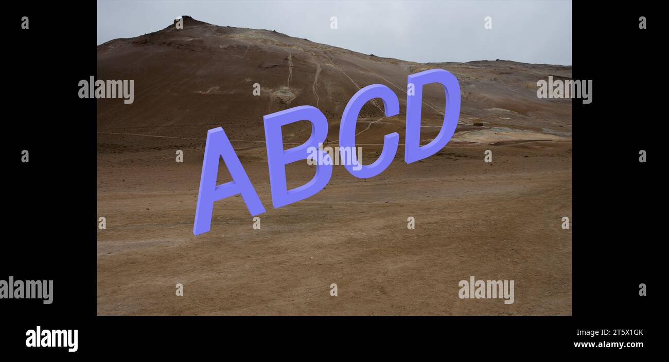 3D font "ABCD" in white background, computer generated images Stock ...