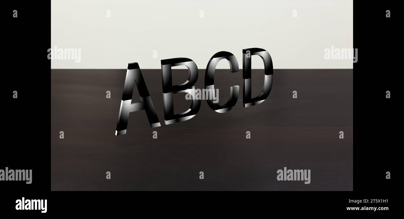 3D font "ABCD" in white background, computer generated images Stock ...