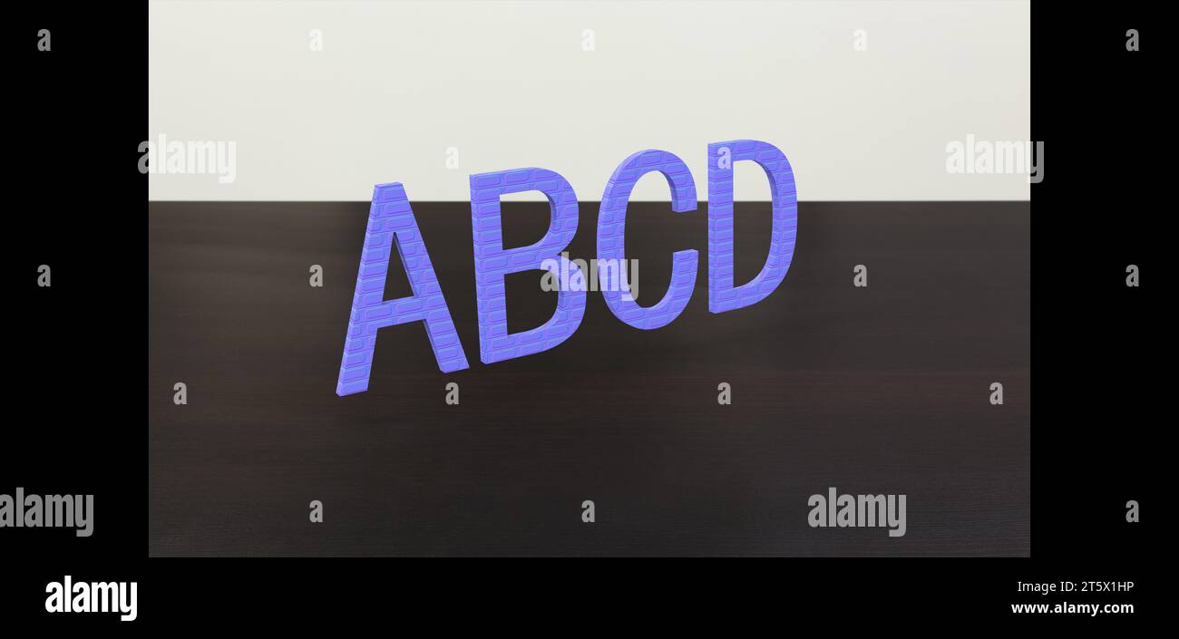 3D font "ABCD" in white background, computer generated images Stock ...